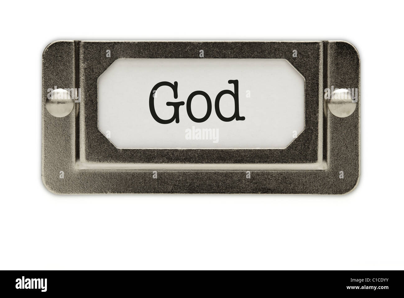 God File Drawer Label Isolated on a White Background Stock Photo - Alamy