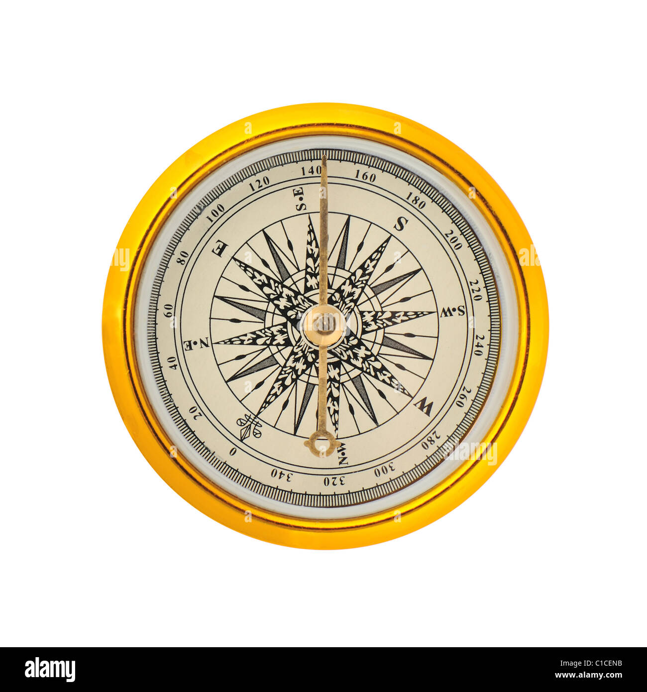 Compass. The device for the instruction of a direction in a gold frame ...