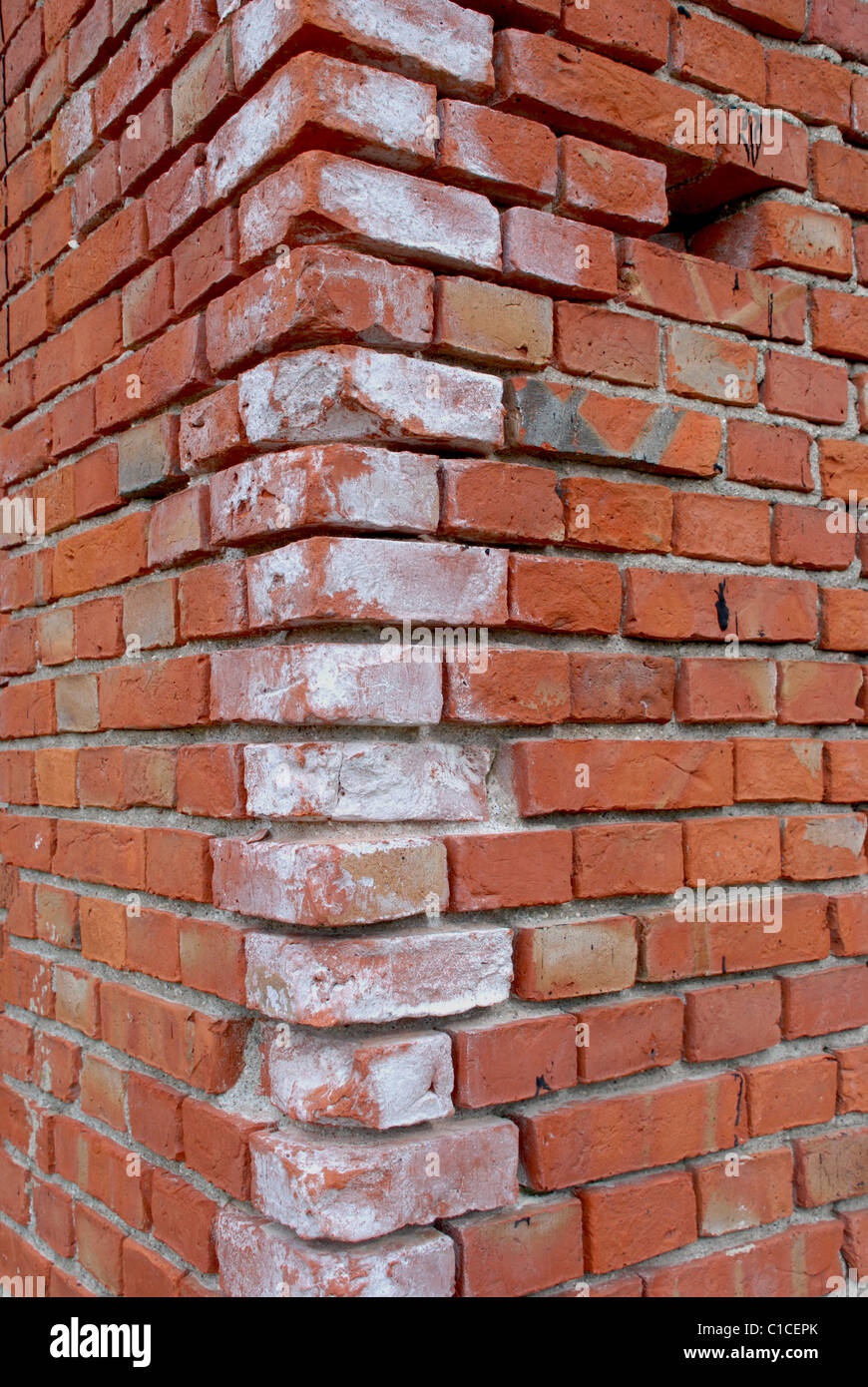Corner of house build with red bricks Stock Photo - Alamy