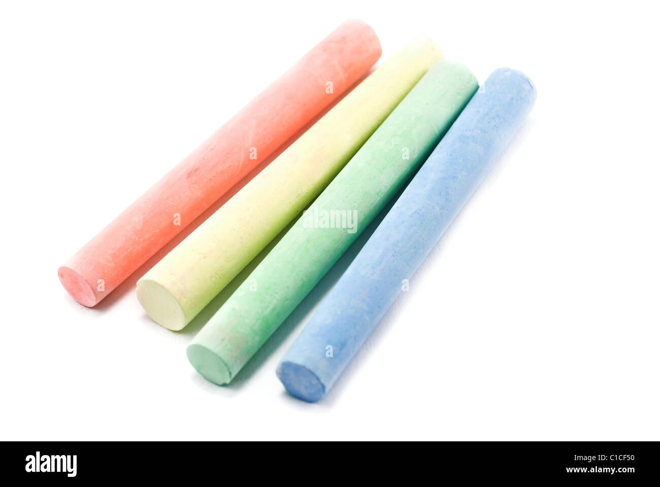 chalk is isolated on a white background Stock Photo - Alamy