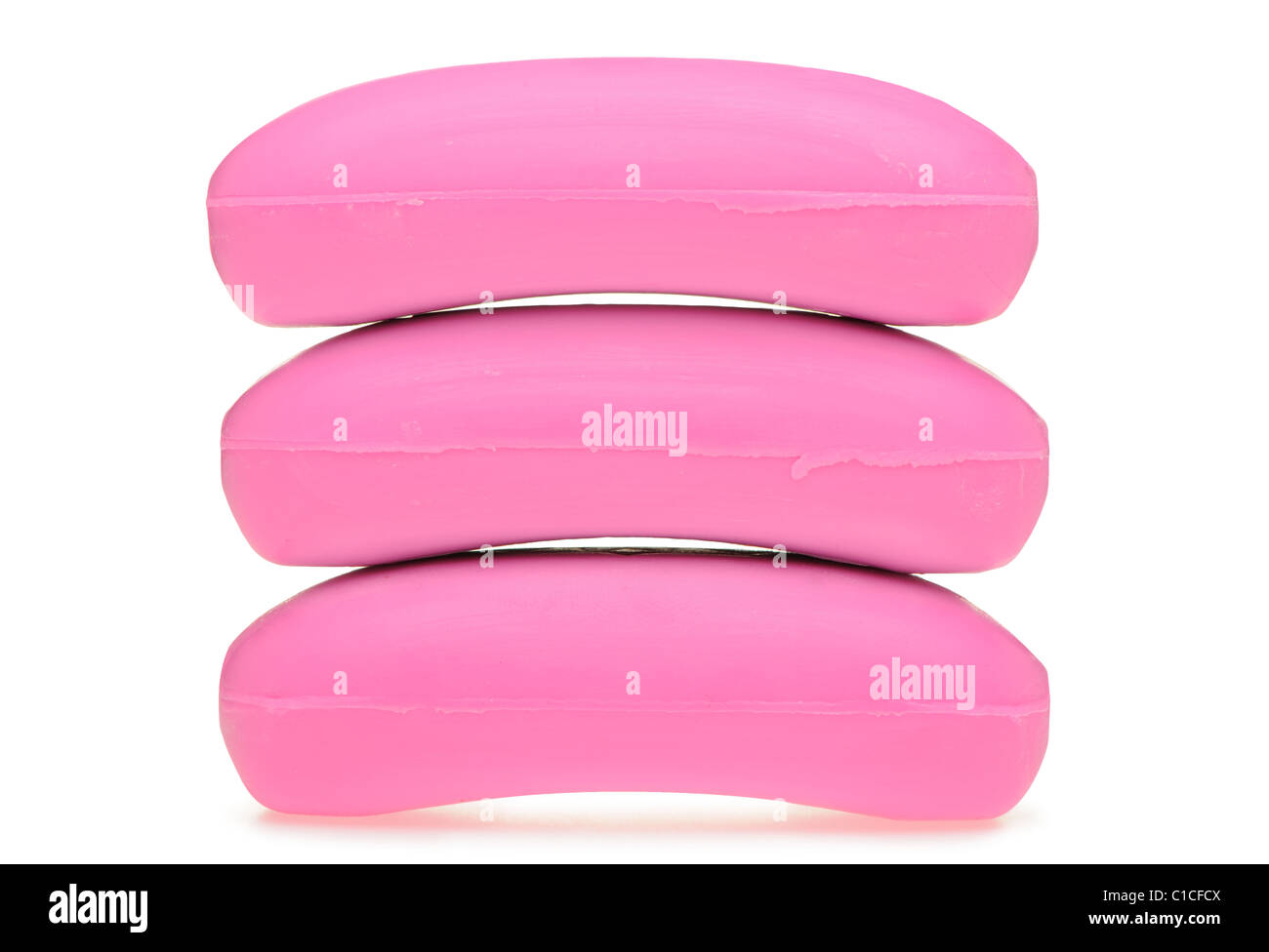 Three soaps of pink color. It is isolated on a white background Stock ...