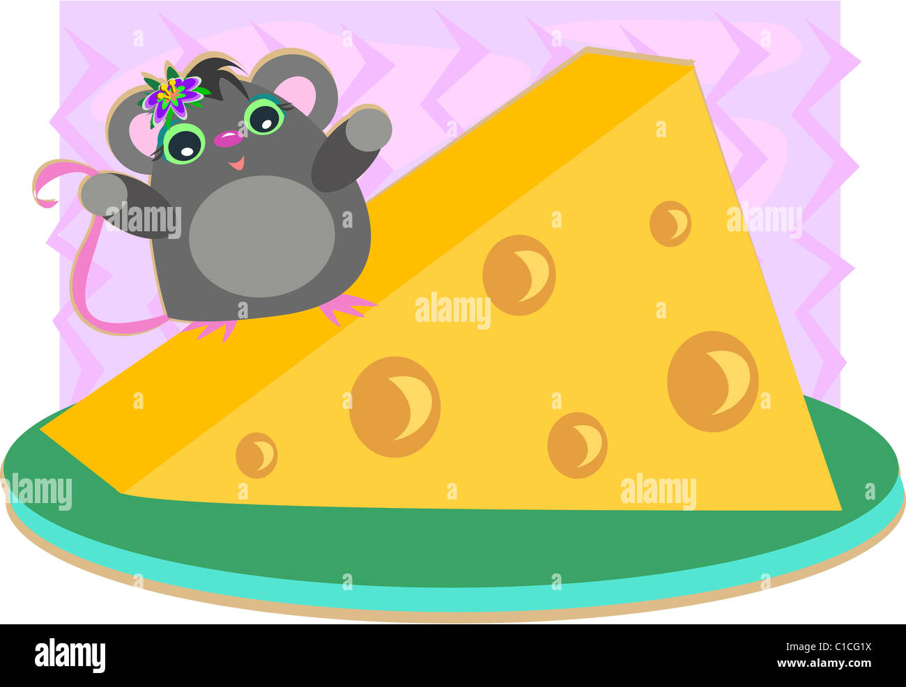 Mouse and Cheese Plate Stock Photo - Alamy