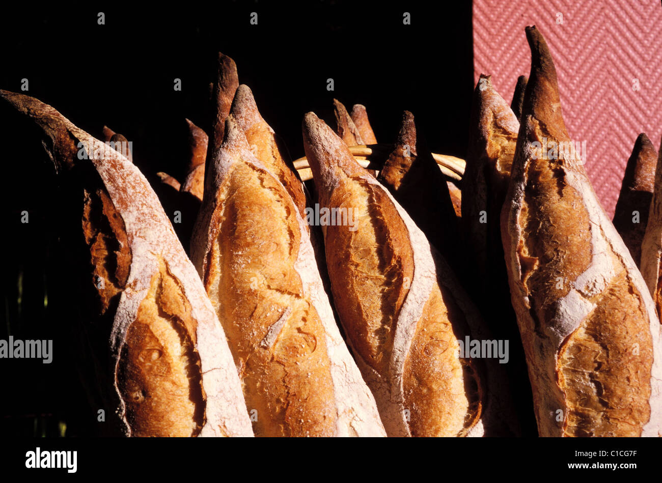 France, Manche, breads at the bakery of Mr Beau, baker at Torigni sur ...