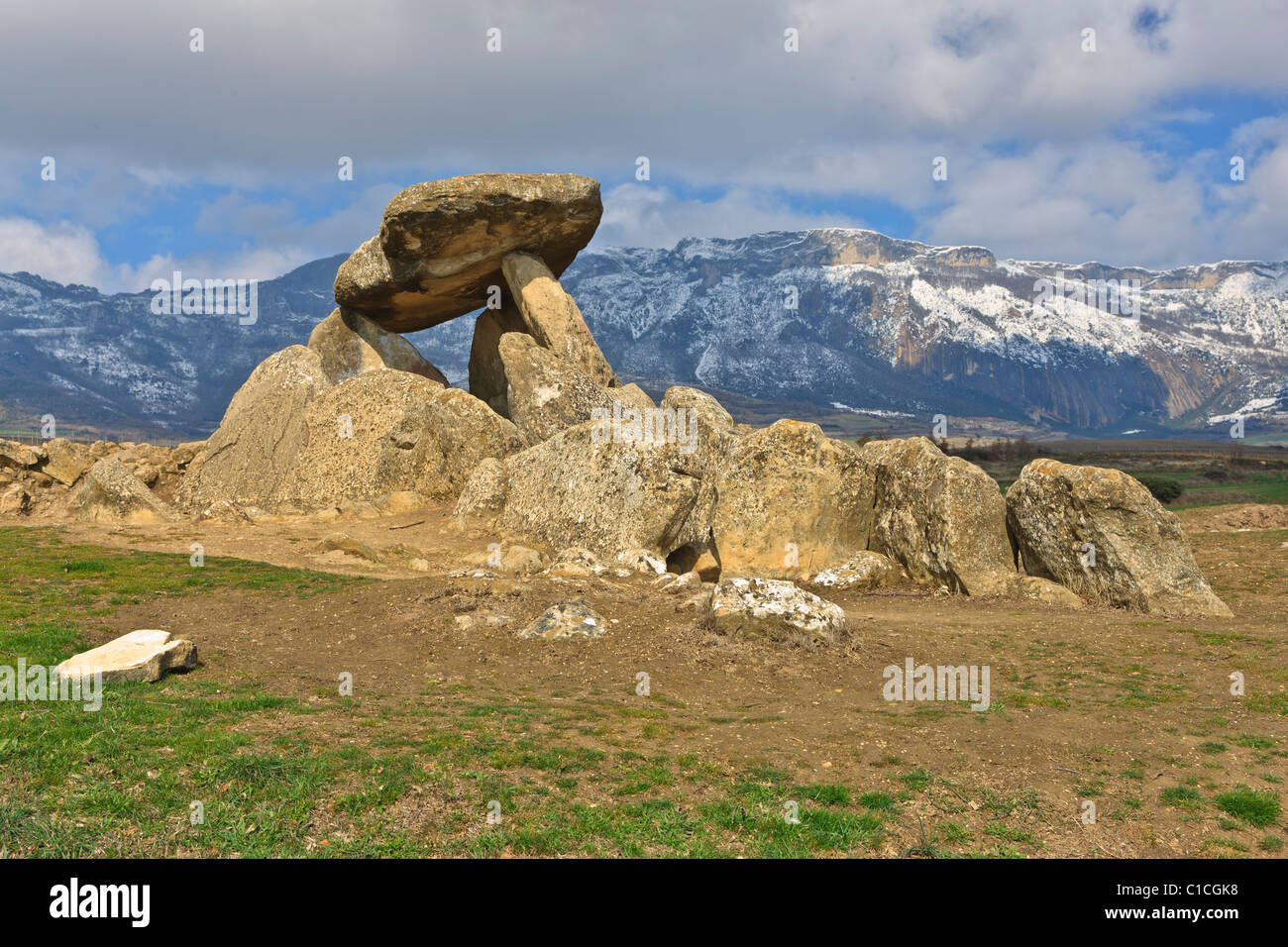 Megalithic tomb, Dolmen La Chabola de la Hechicera, Elvillar, Alava ...