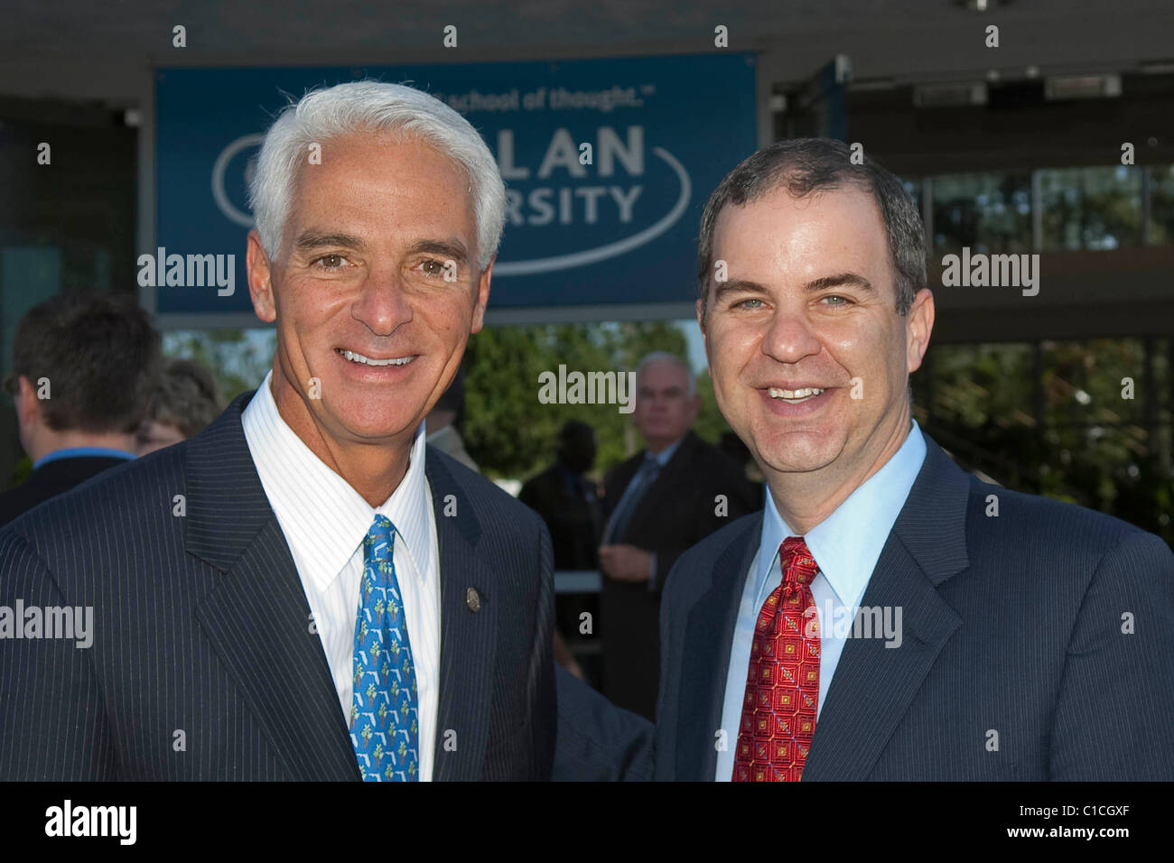 Florida Governor Charlie Crist, left, and Chairman and CEO of Kaplan ...