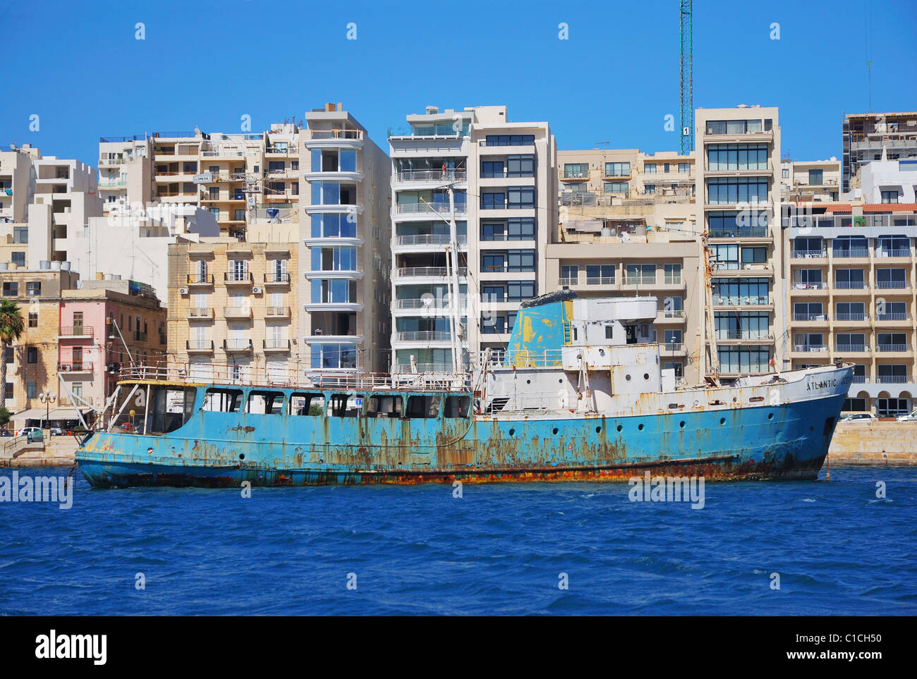 Rusty Trawler- Valletta, Malta Stock Photo - Alamy
