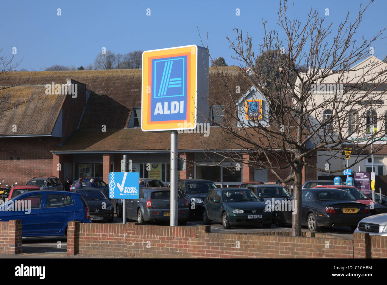 Aldi supermarket Hythe Kent Stock Photo - Alamy