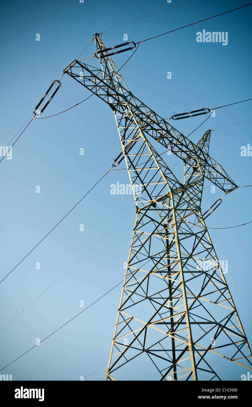 Pylon and transmission power line Stock Photo - Alamy