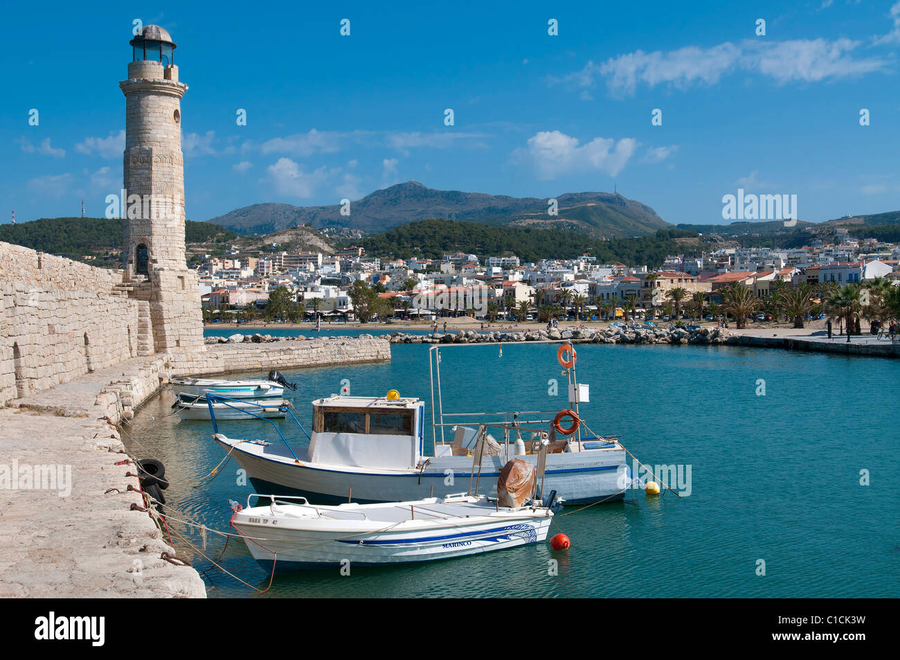 Rethymnon Fishing Harbour, Crete, Greece Stock Photo - Alamy