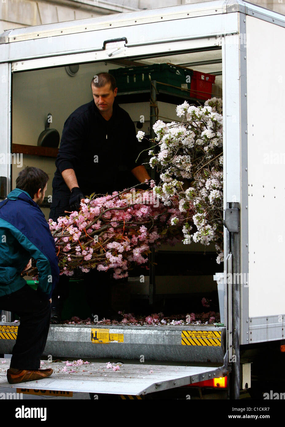 Flower preparations arrive for the wedding later today of Patsy Kensit ...