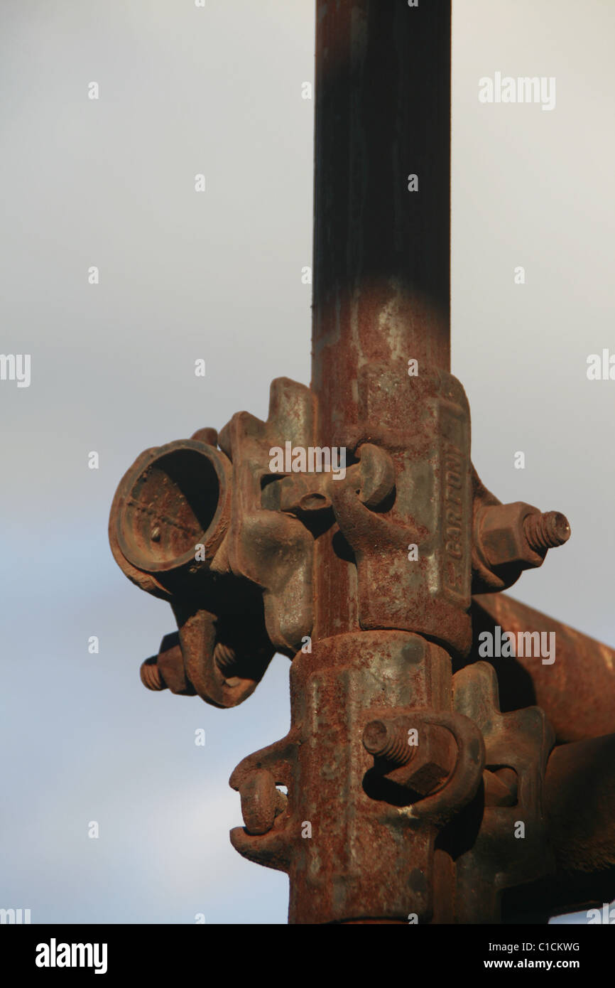 detail of old rust covered scaffolding Stock Photo - Alamy