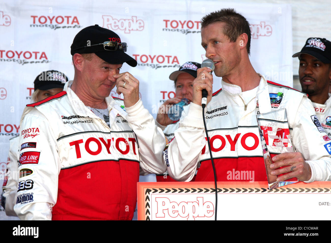 Al Unser Jr and Danny Way accepting the People Magazine Pole award for ...