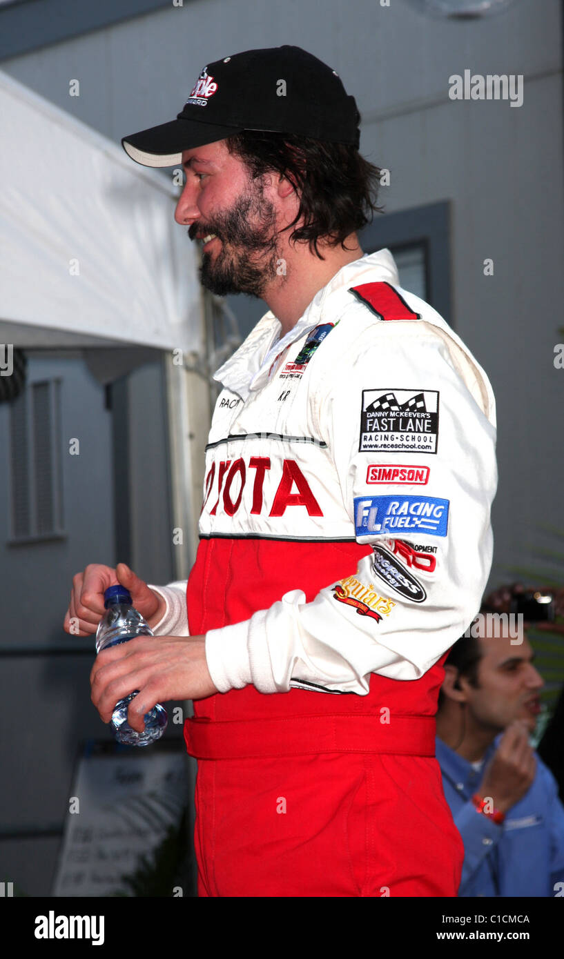 Keanu Reeves Celebrity race practice session at the Toyota Grand Prix ...