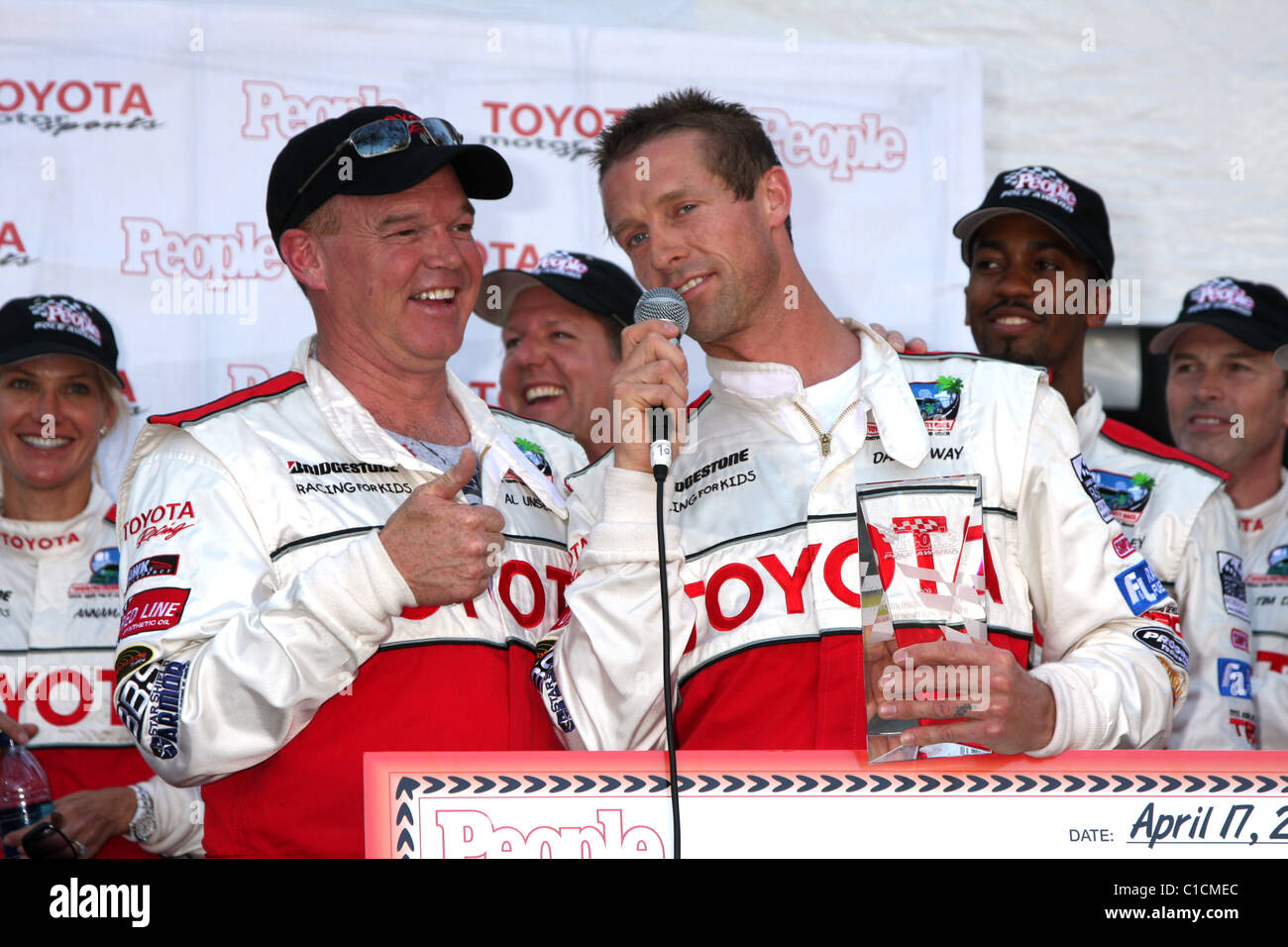 Al Unser Jr and Danny Way accepting the People Magazine Pole award for ...
