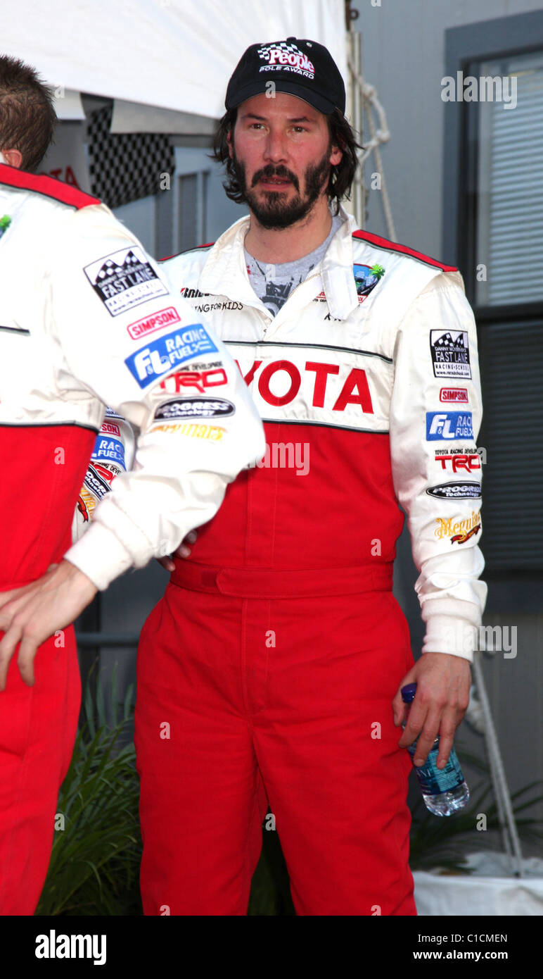 Keanu Reeves Celebrity race practice session at the Toyota Grand Prix ...
