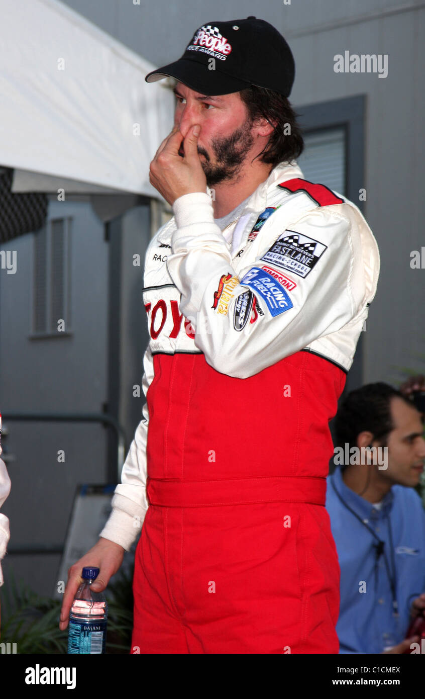Keanu Reeves Celebrity race practice session at the Toyota Grand Prix ...
