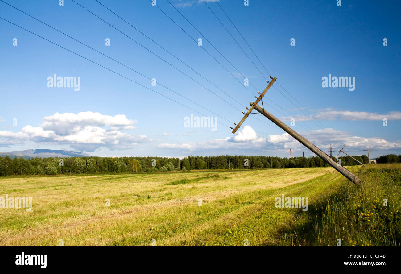 Falling telegraph poles hi-res stock photography and images - Alamy