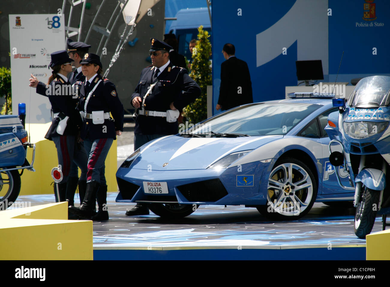 italian police lamborghini sports car on display at national police ...