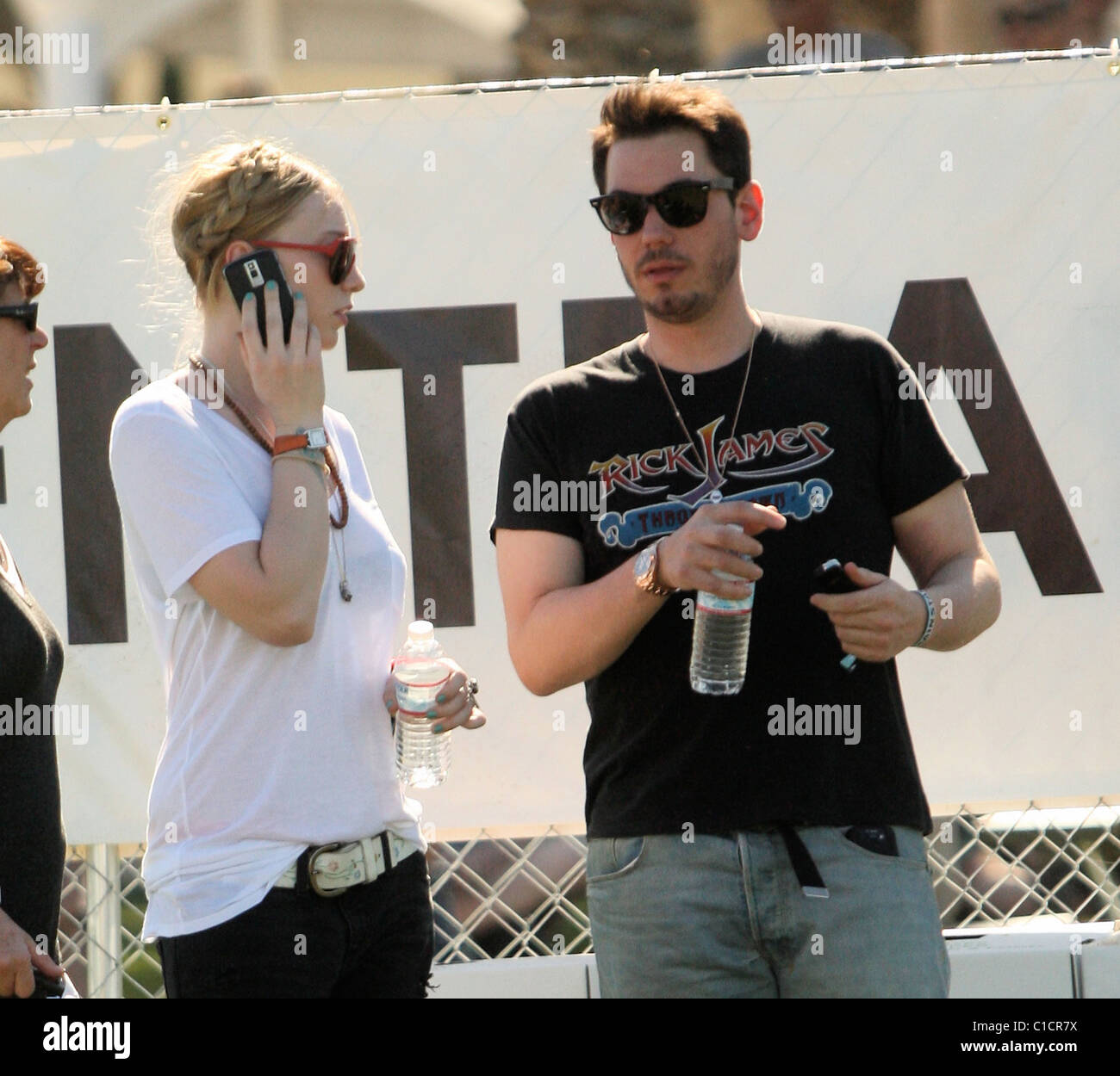 DJ AM aka Adam Goldstein Relaxes in the sun with a female companion at ...
