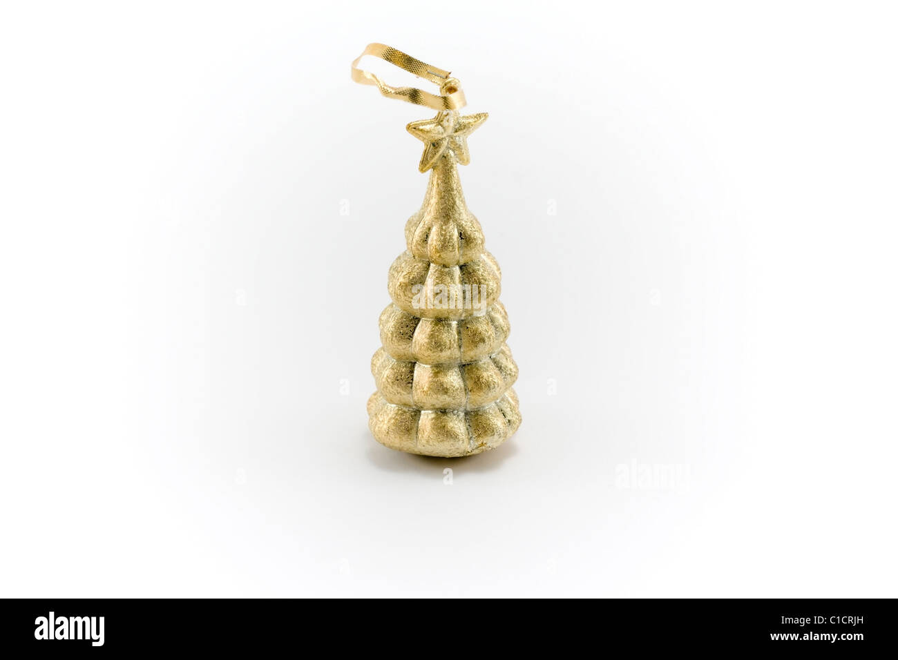Gold(en) spruce, decoration, insulated on white background Stock Photo ...