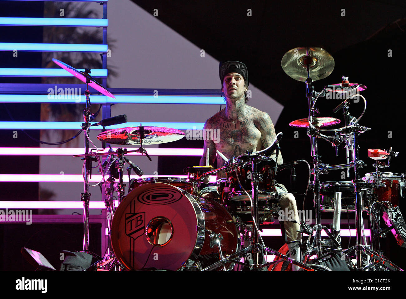 Travis Barker performing Coachella Music Festival 2009 - Day 2 Indio ...