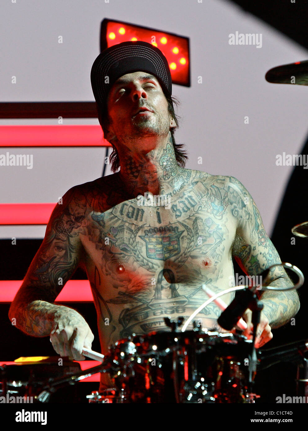 Travis Barker performing Coachella Music Festival 2009 - Day 2 Indio ...