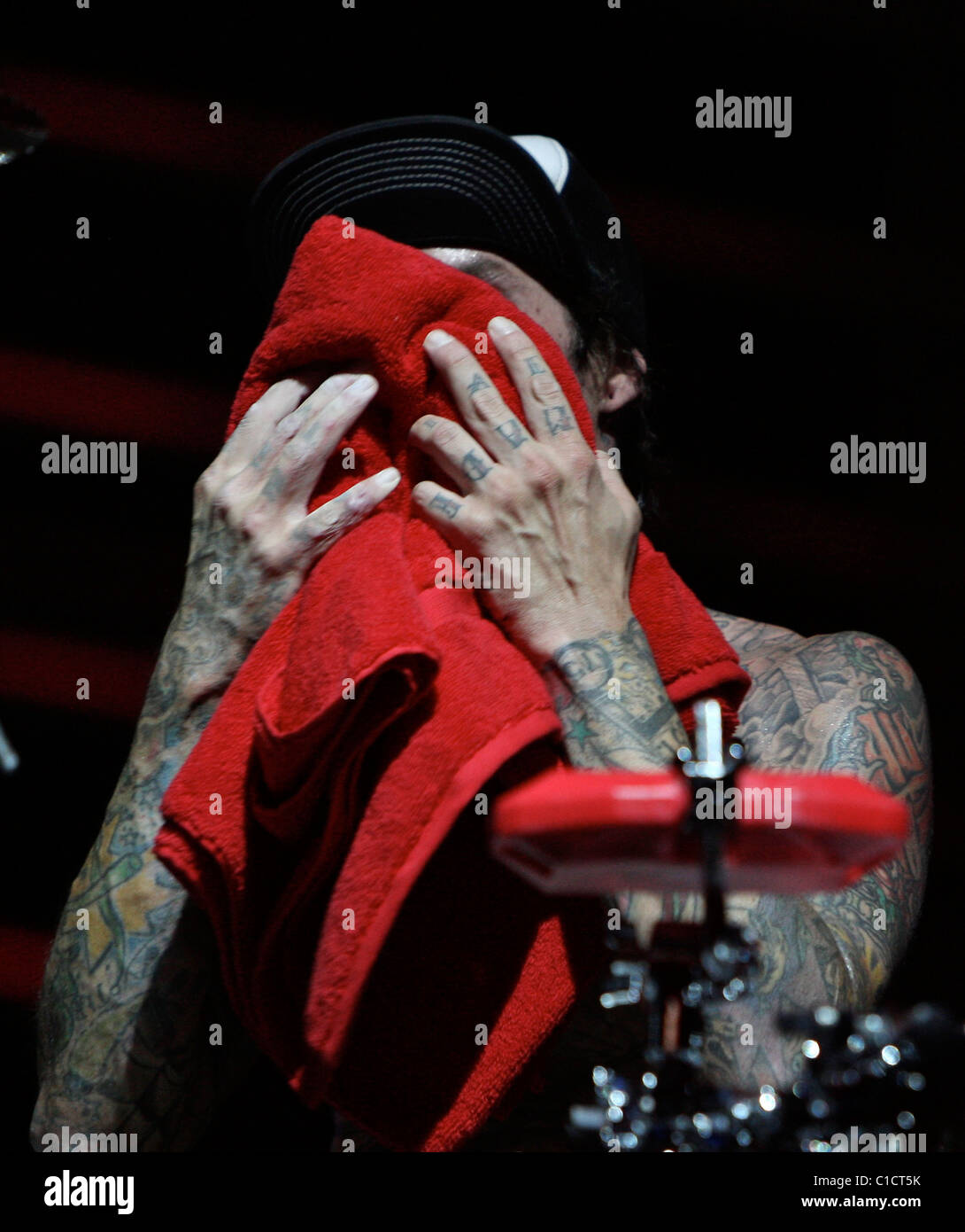 Travis Barker performing Coachella Music Festival 2009 - Day 2 Indio ...