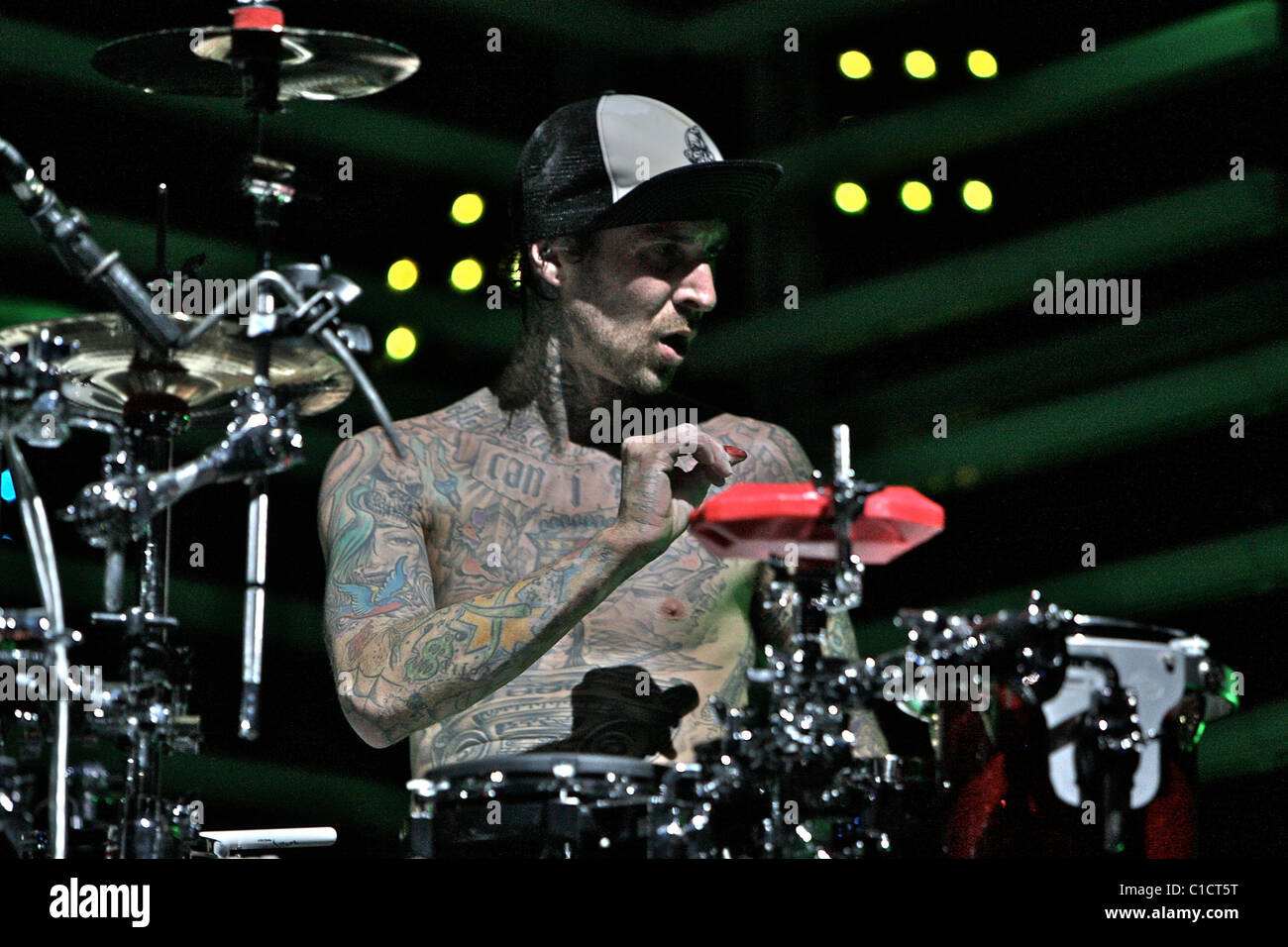 Travis Barker performing Coachella Music Festival 2009 - Day 2 Indio ...