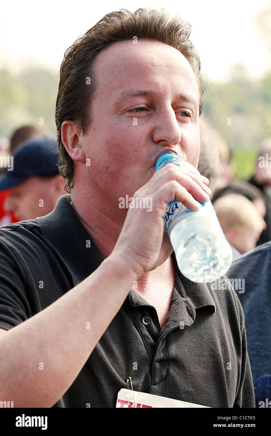 David Cameron The conservative party leader David Cameron runs a ...