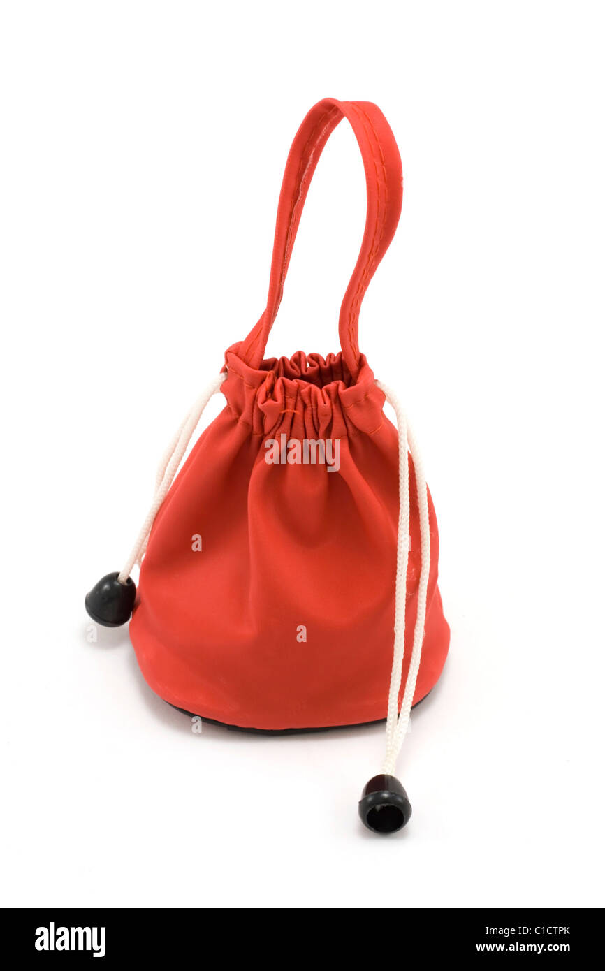 Red sac, gift, surprise, insulated on white background Stock Photo - Alamy