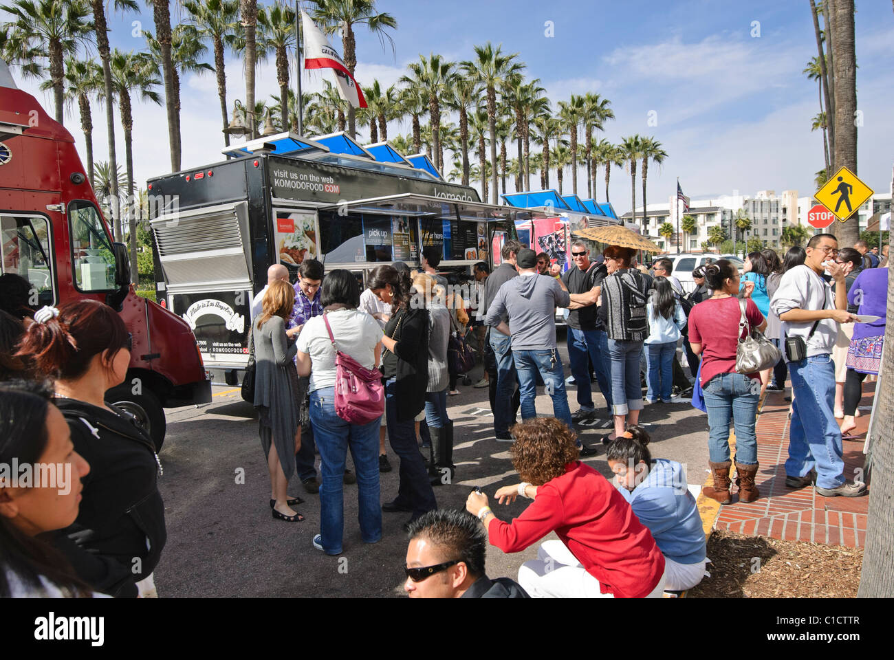 Food truck festival Stock Photo - Alamy