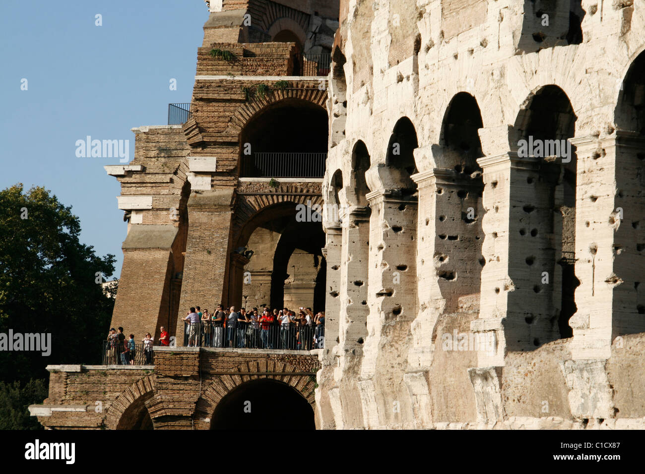 the colosseum amphitheatre wall facade, rome Stock Photo - Alamy