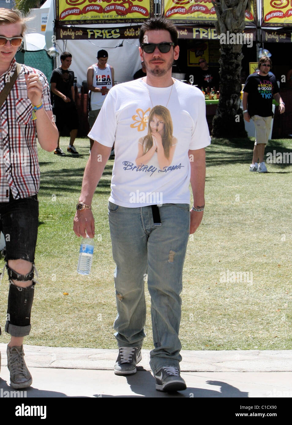 DJ AM aka Adam Goldstein wearing a Britney Spears t-shirt at the ...