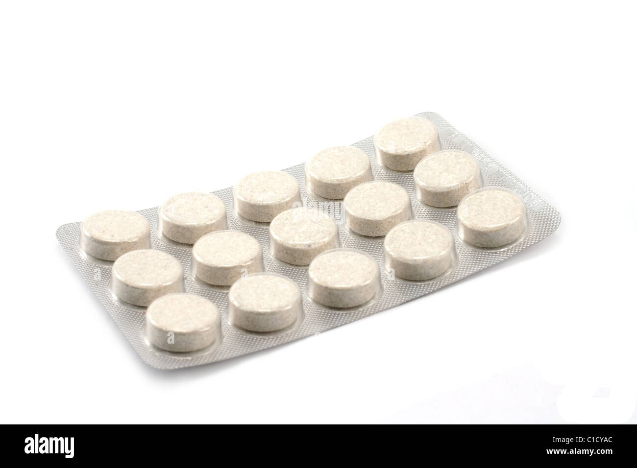 Packing the tablets, insulated on white background Stock Photo - Alamy