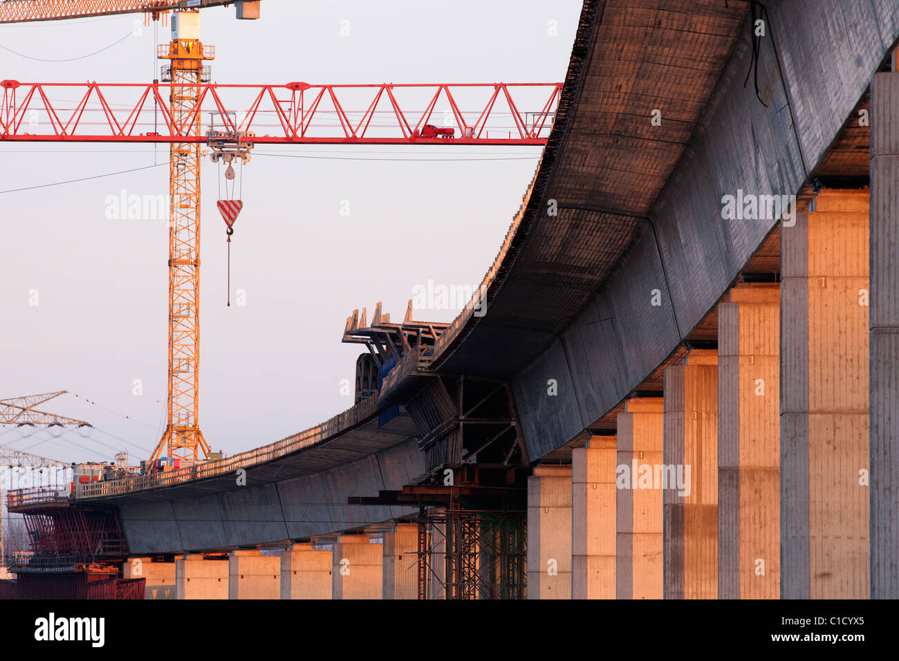 building of a high speed train bridge Stock Photo - Alamy