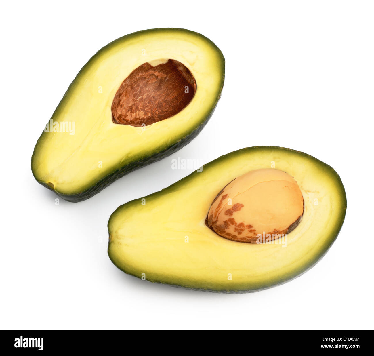 avocado halves isolated on white Stock Photo - Alamy