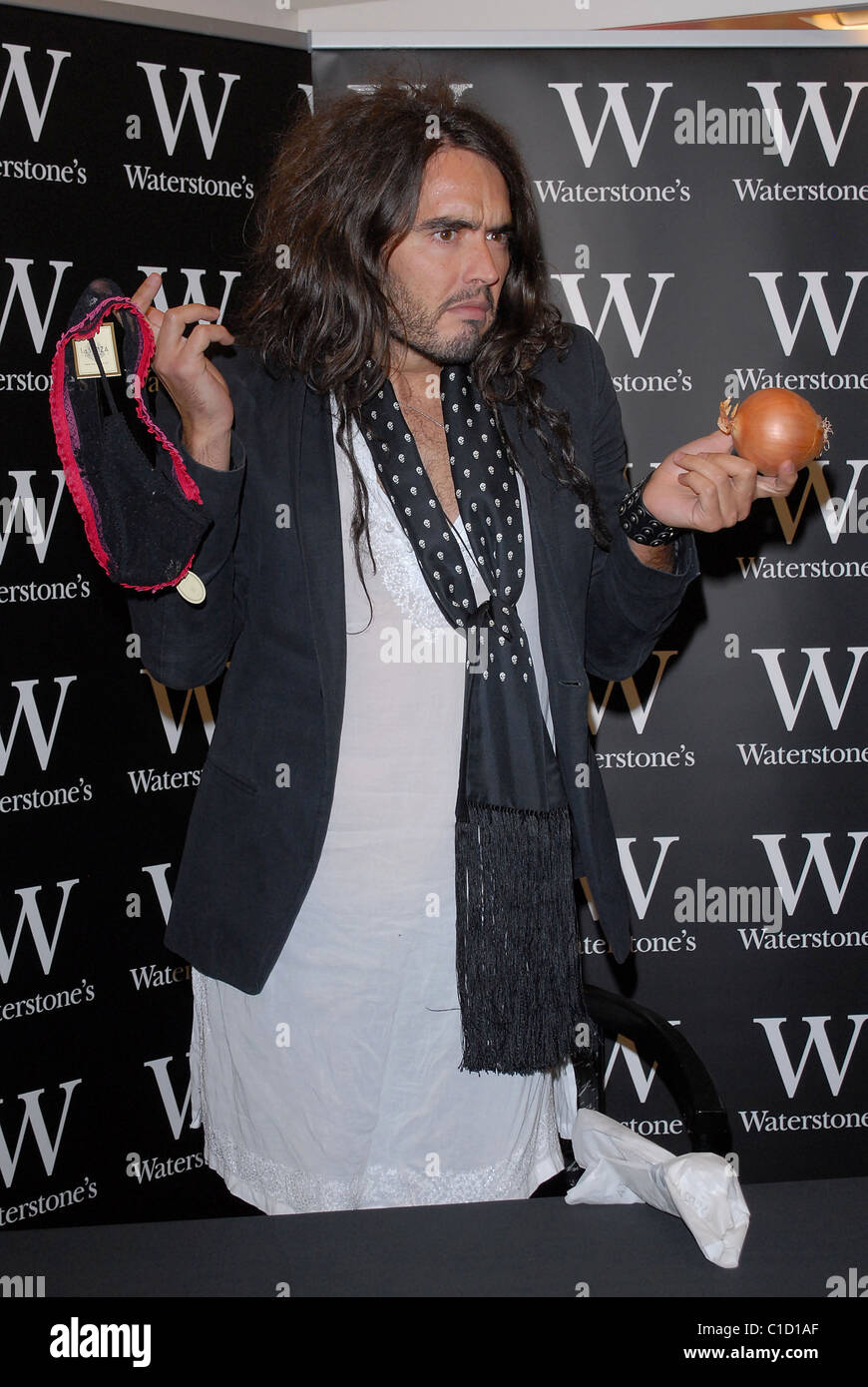 Russell Brand signs copies of his new book "My Booky Wook" at ...