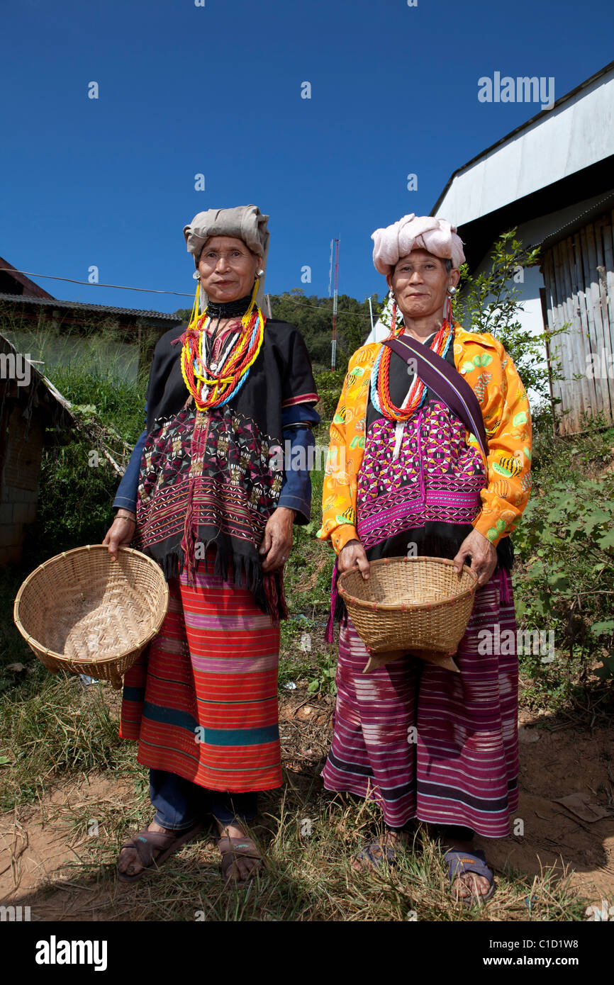 Karen womans going to shopping, Mae Ho, Mae Saliang, Mae Hong Son Stock ...