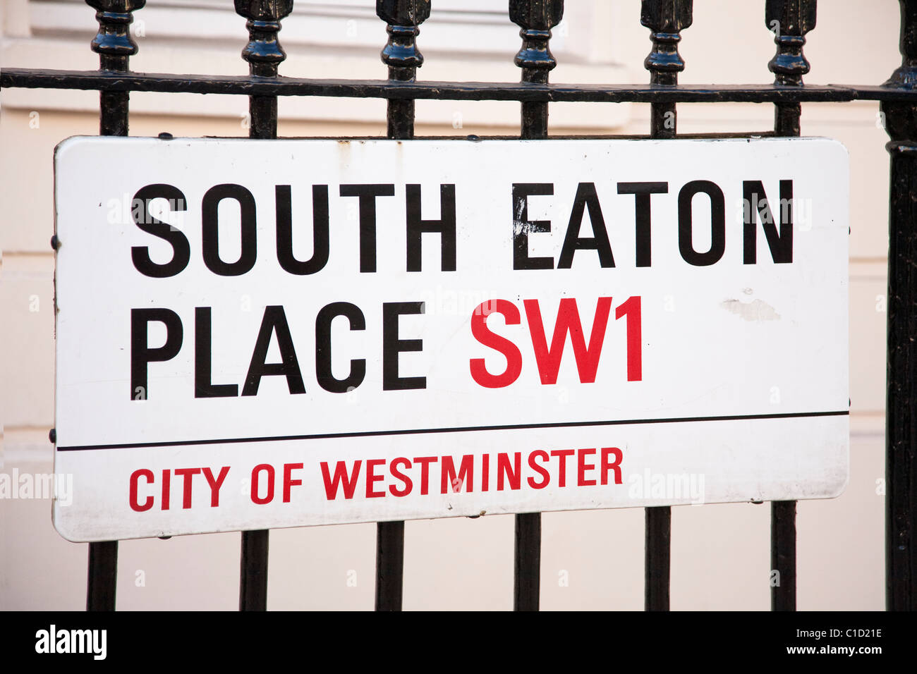 South Eaton Place, London SW1 street sign Stock Photo - Alamy