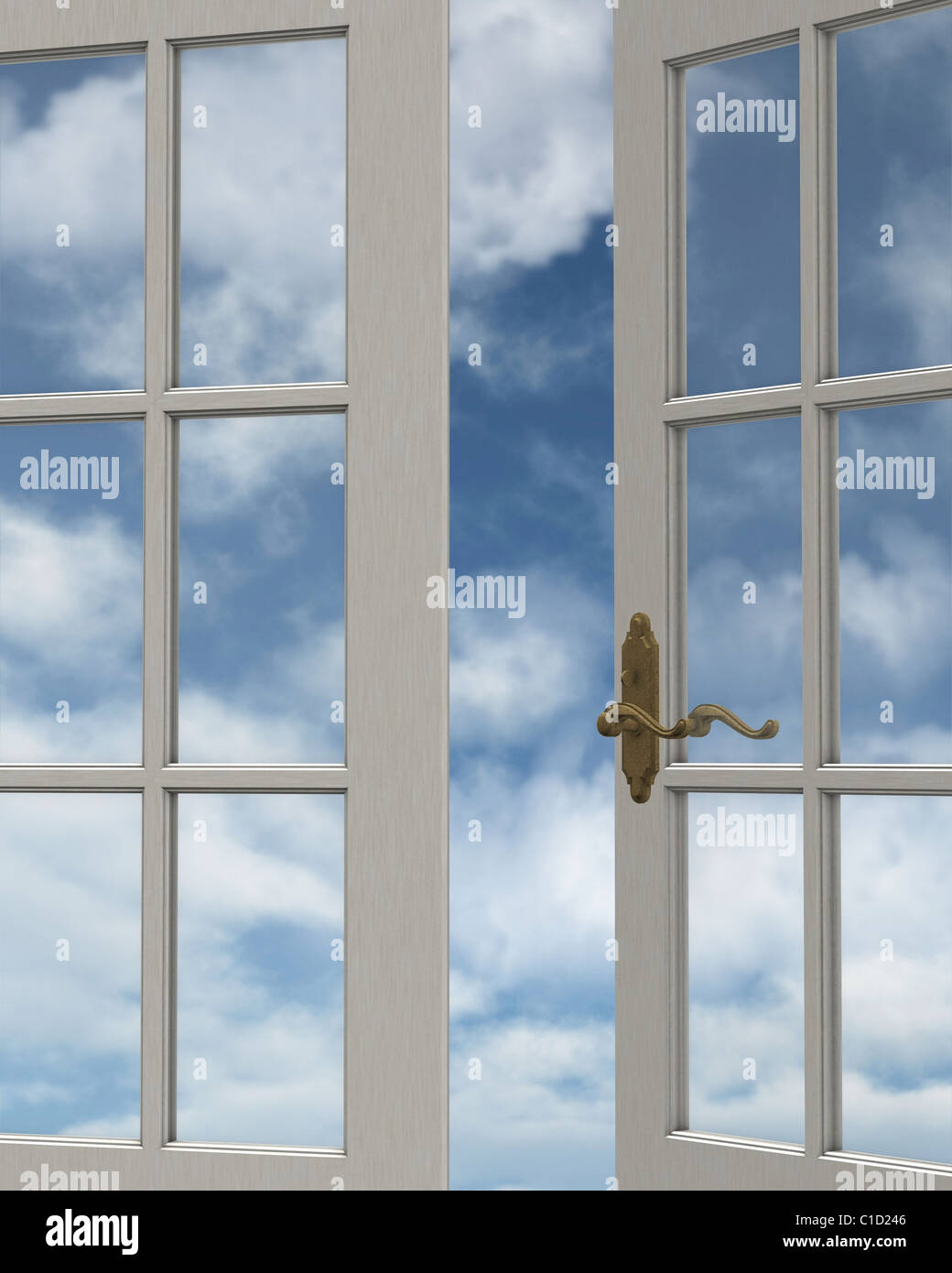 Cloudy Sky Window View Stock Photo - Alamy