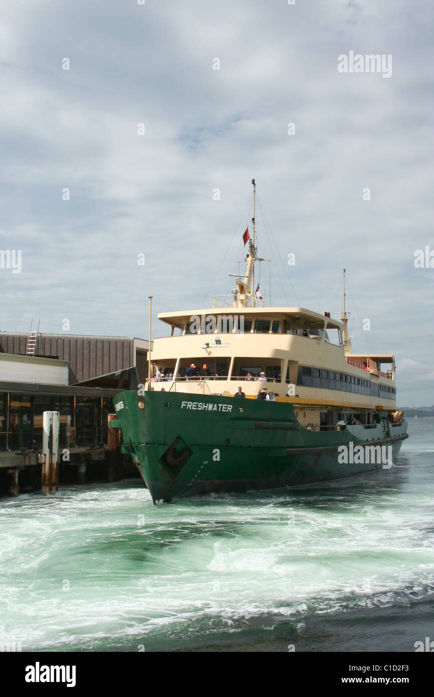 The Sydney ferry 'Freshwater' pulls into Manly, Sydney, NSW, Australia ...