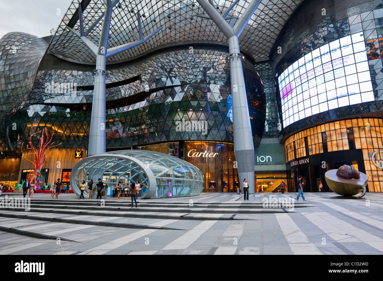 ION Orchard Mall, in the shopping district of Orchard Road, Singapore ...