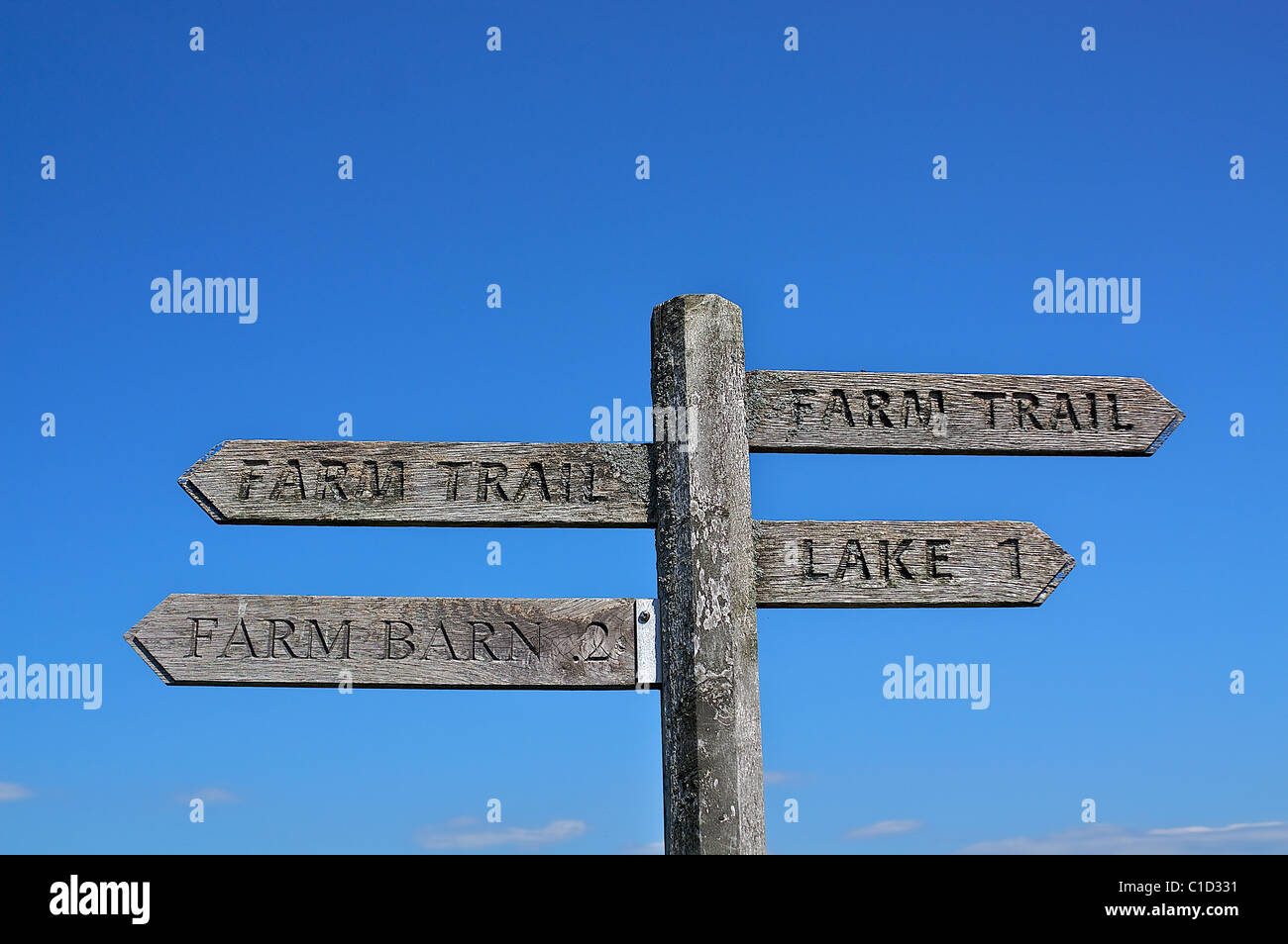 Directional signs at Shelburne Farms, an educational working farm on ...