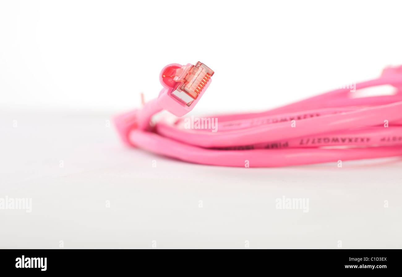 pink Ethernet cable, concept of Ethernet or networking Stock Photo - Alamy