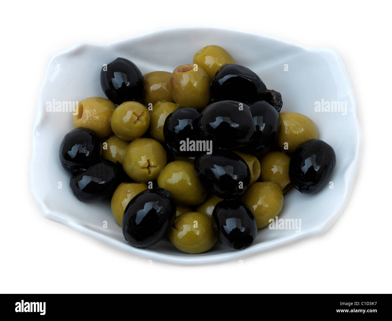 Mixed Pitted Olives In A Bowl Stock Photo - Alamy