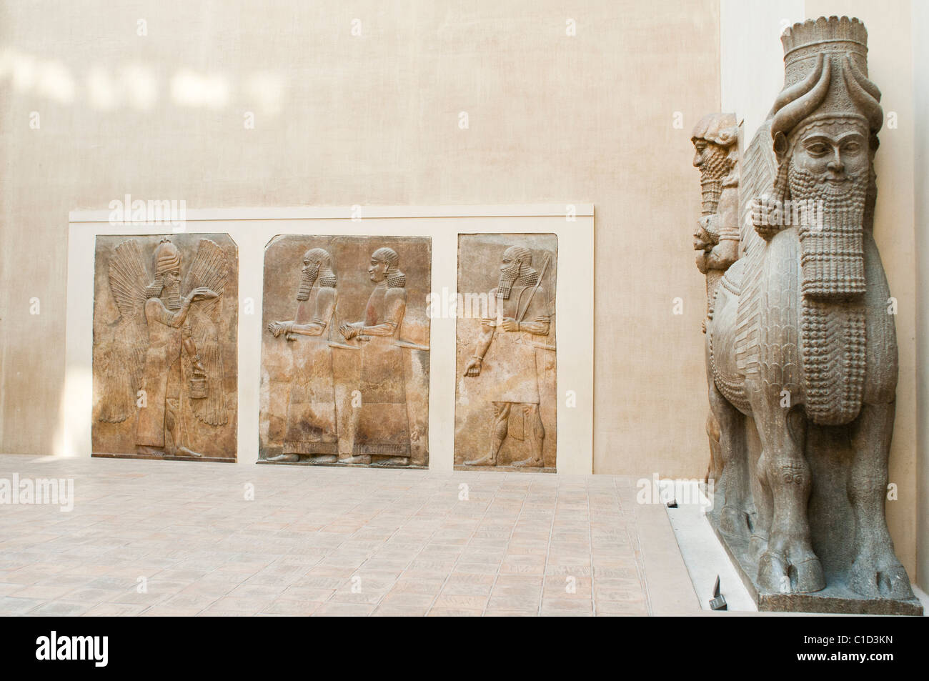"Man Bull" sculpture "Winged Bull of Sargon II" in the Mesopotamia ...