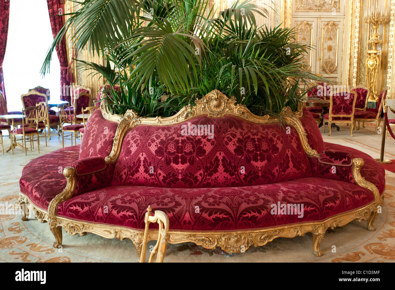 Large drawing room of the opulent Napoleon III Apartments in the Louvre ...