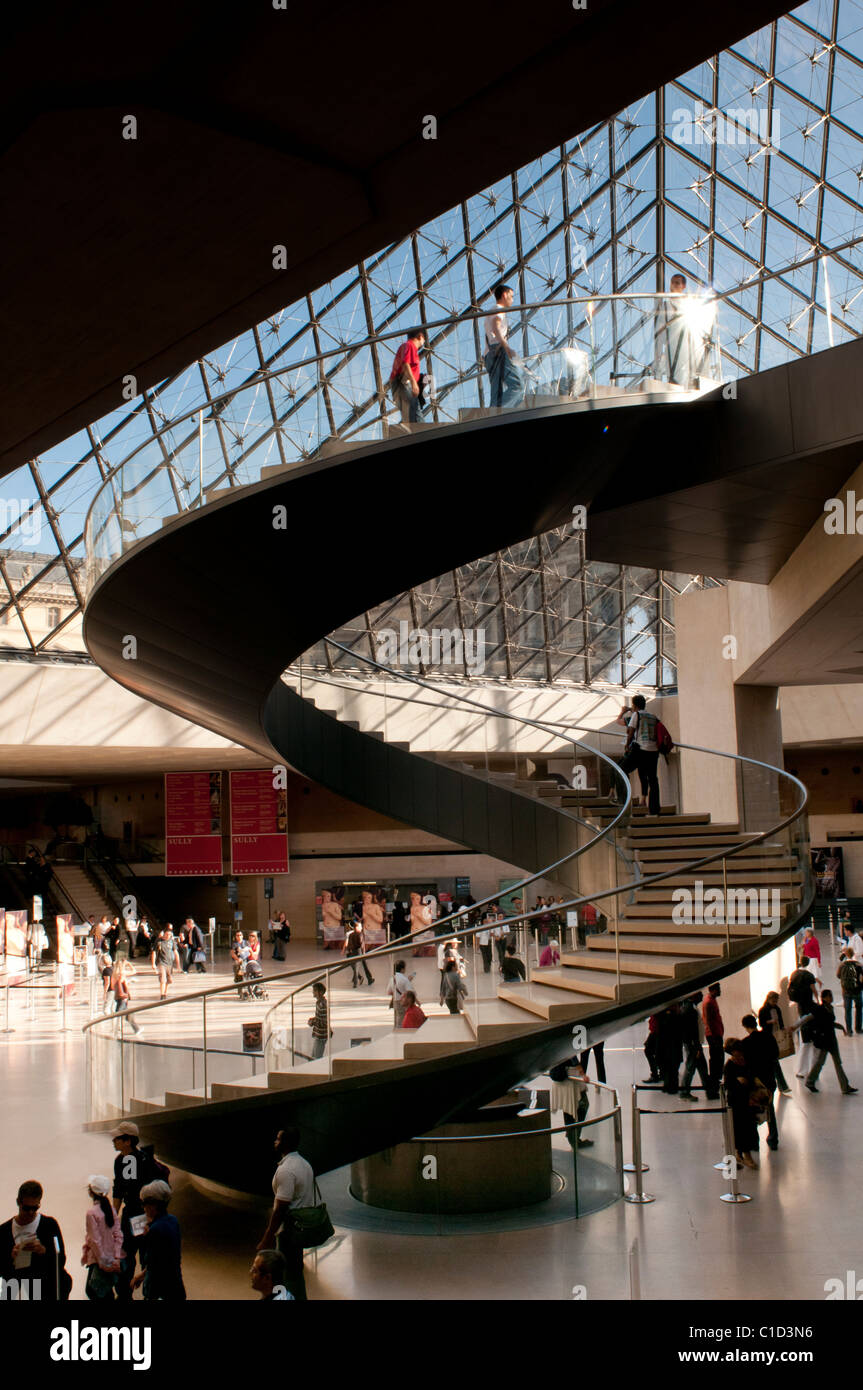 Atrium of the Louvre beneath the pyramid. Paris, France Stock Photo - Alamy
