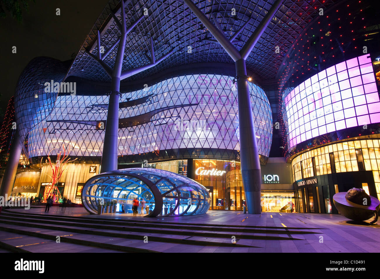 ION Orchard Mall, in the shopping district of Orchard Road, Singapore ...