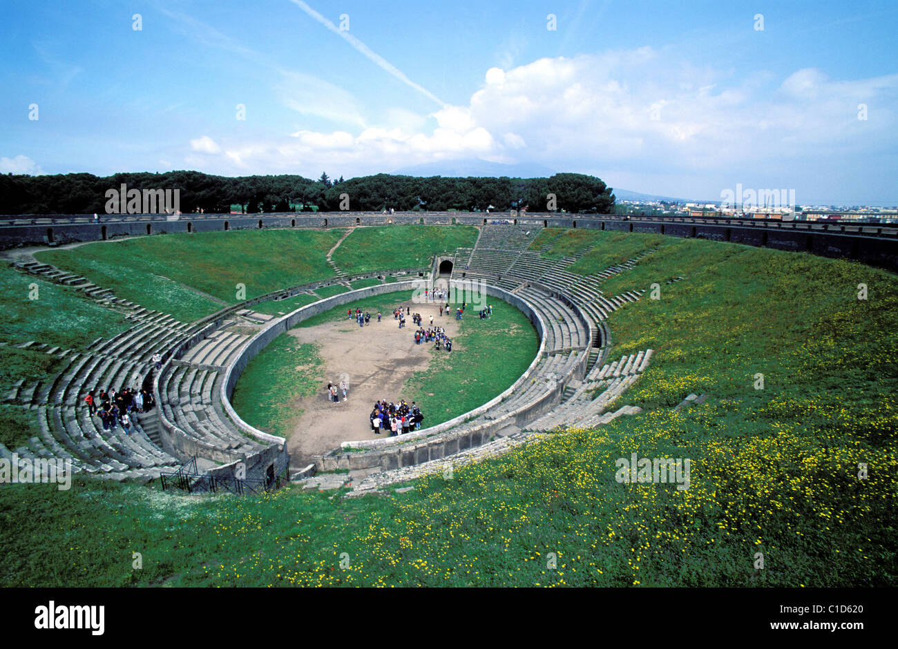 Italy, Campanie, Pompeï, one of the old amphitheatre, which had never ...